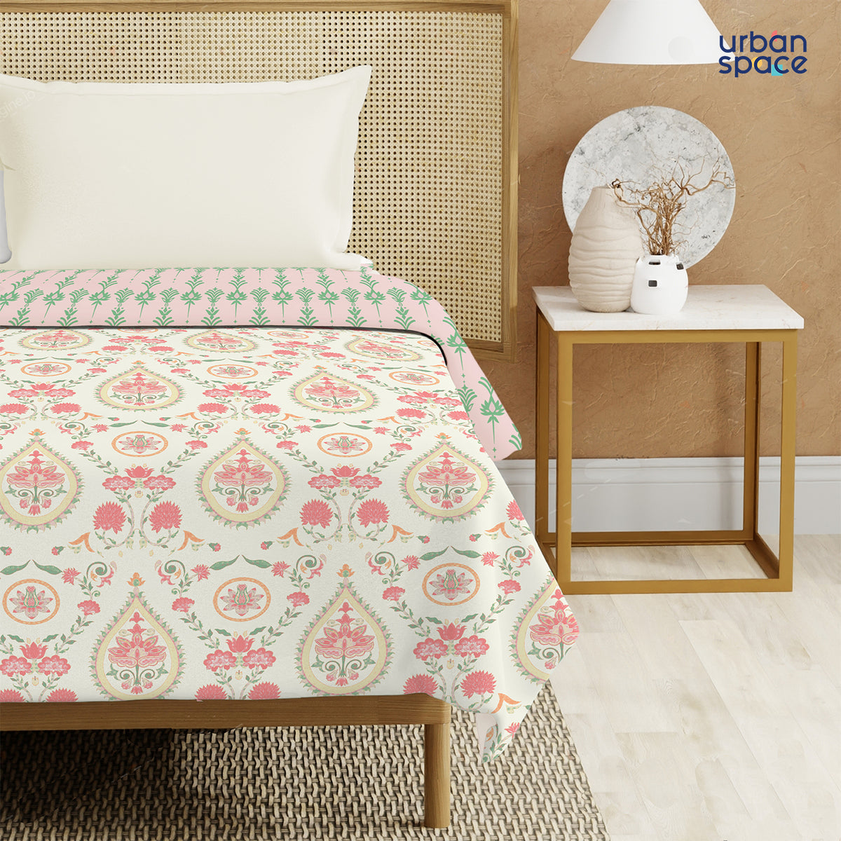 Buy 100% Malmal Cotton Dohar Summer Blanket - Persian Peach