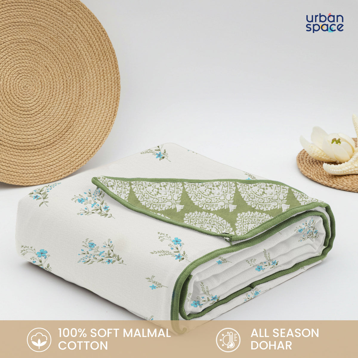 Buy 100% Malmal Cotton Dohar - Amsterdam Valley Pink