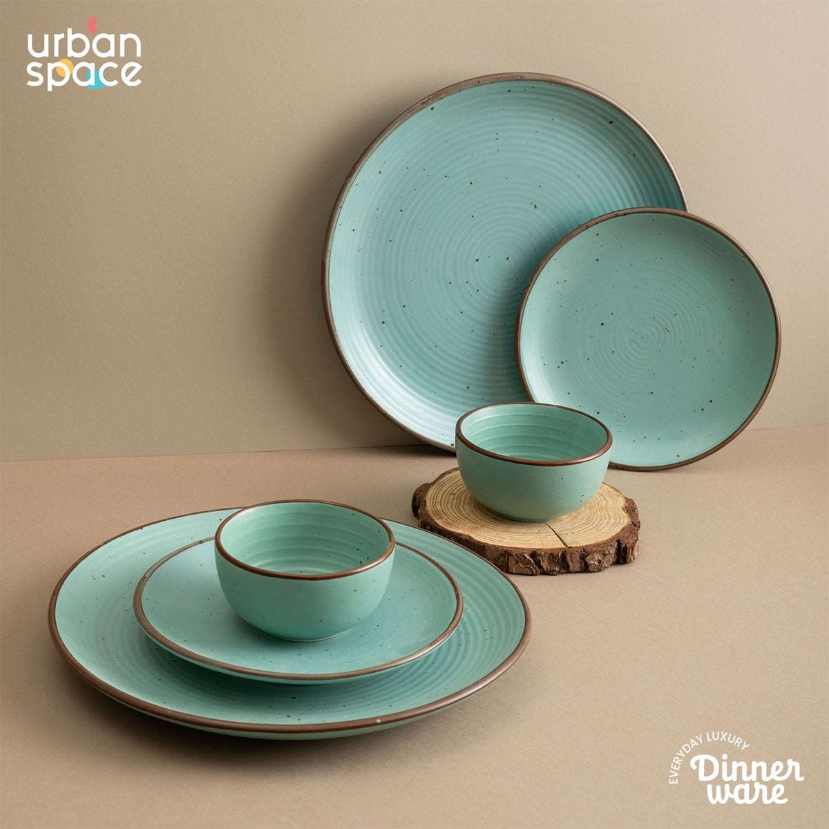 Buy Handmade Warm Pink 6 Piece Ceramic Dinner Set Online | Urban Space