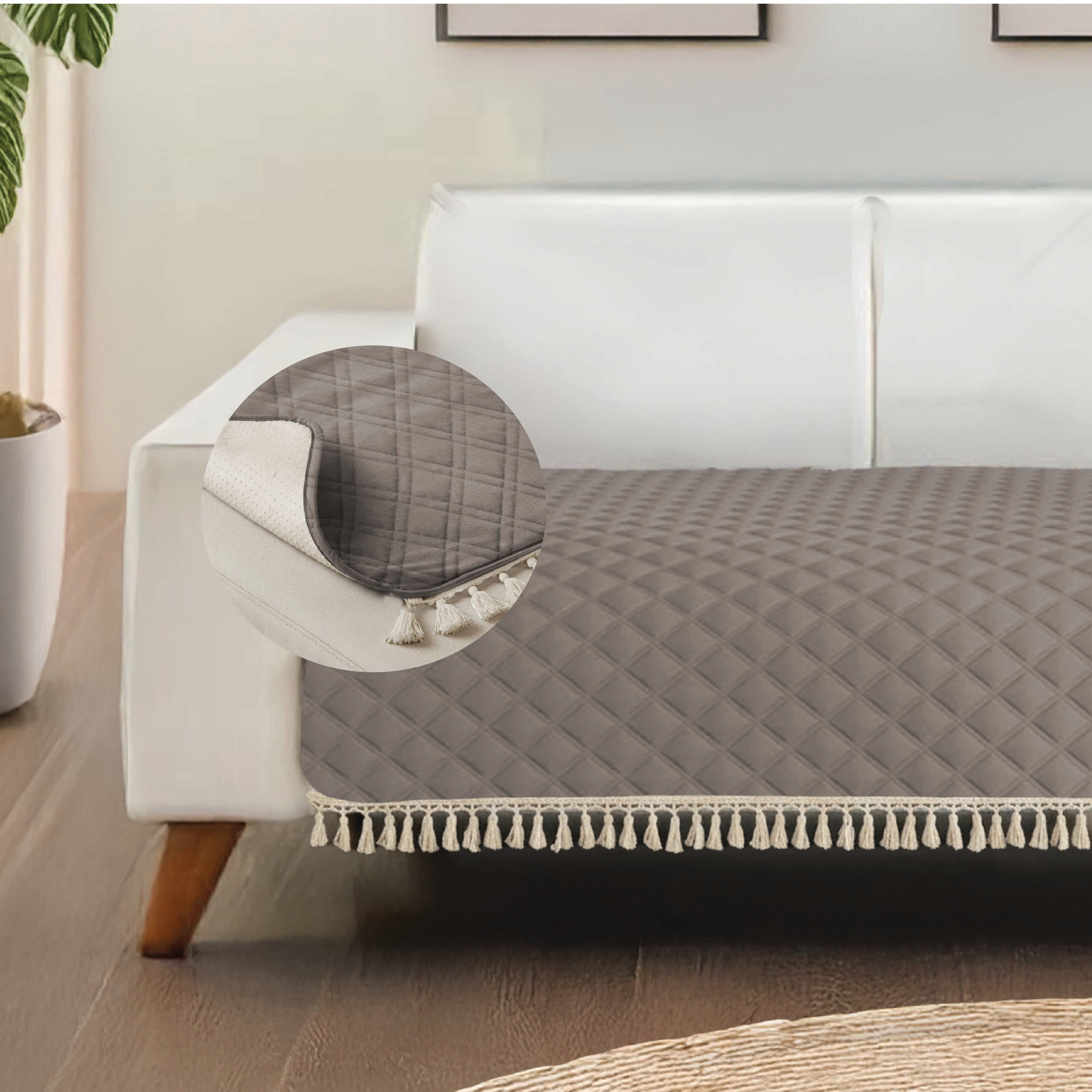 Anti Skid Quilted Sofa Mats, Mocha Brown – Urban Space Home Furnishing