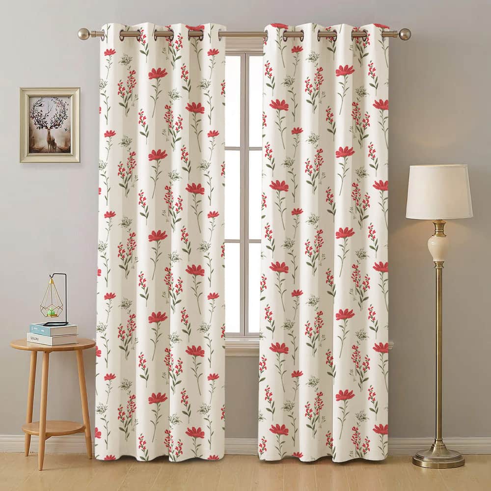 100% Cotton Room Darkening Curtains, Orchid Blooms Pink | Urban Space