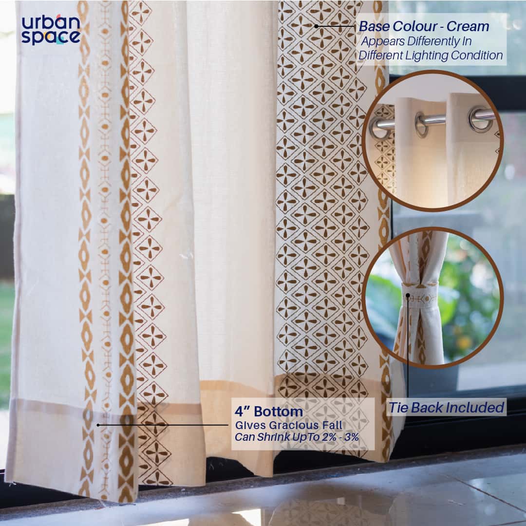 Urban Space 100% Cotton Curtains , Bedroom Curtains, Room Darkening ...