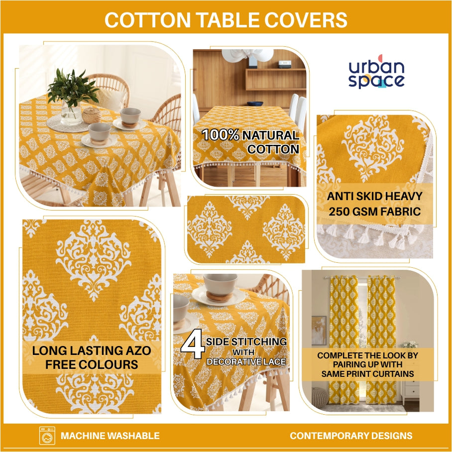 100% Cotton Table Cover & Table Runner for 4 & 6 seater dining table